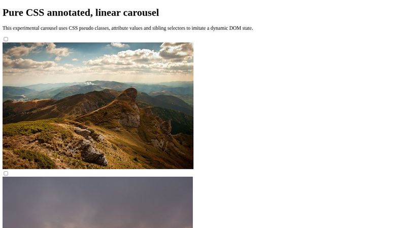 CodePen - Pure CSS, annotated linear carousel