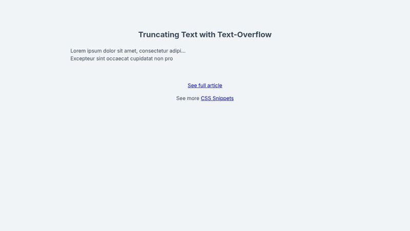 Truncating Text with Text-Overflow