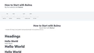 Bulma CSS Quick Start