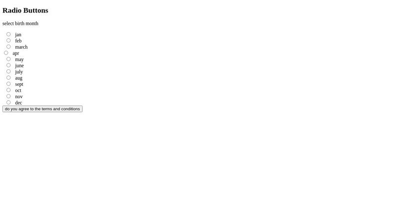 Activity 10 - Form Radio Buttons