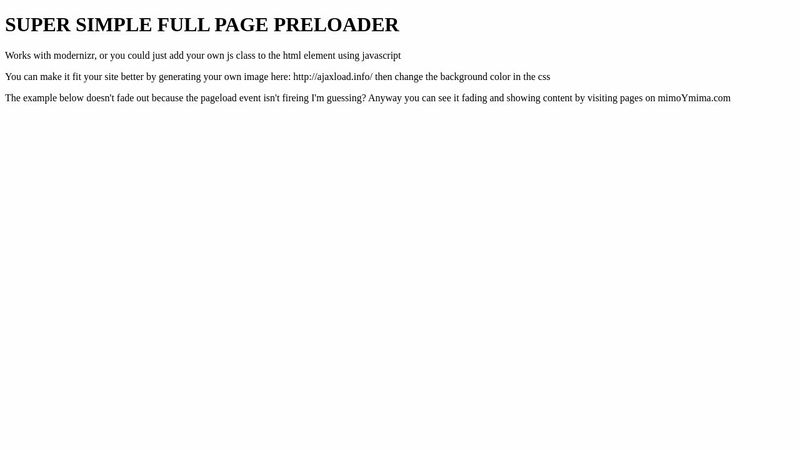 SUPER SIMPLE FULL PAGE PRELOADER