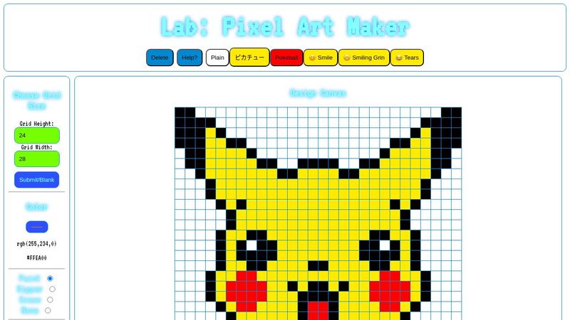 Udacity Pixel Art Maker!