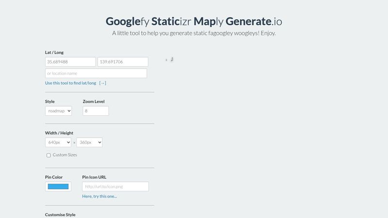 Google Maps Static Map Generator