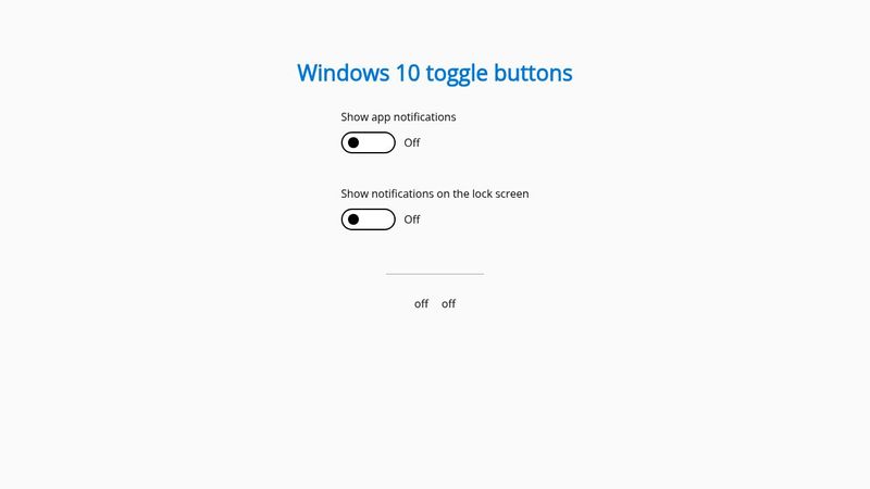 Windows 10 toggle buttons