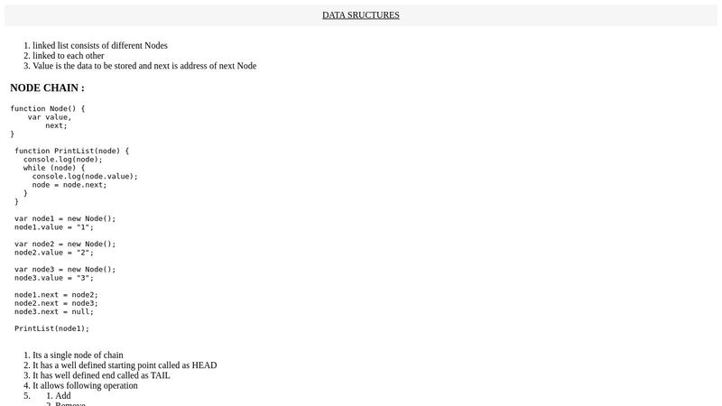 Data Structures Javascript
