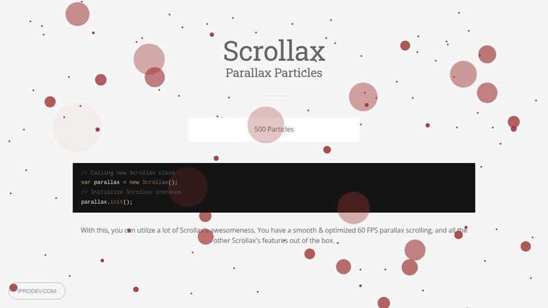 Parallax Particles via Scrollax.js