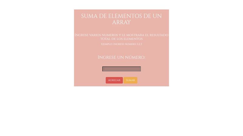 Suma de elementos de un array