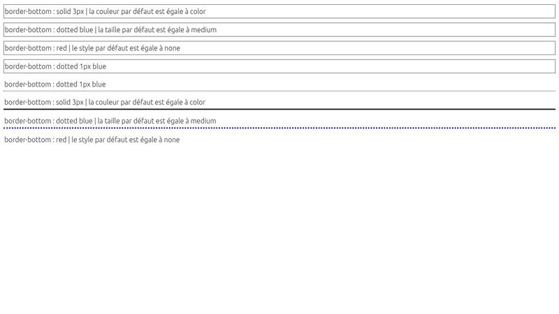 border-bottom CSS exemple de code | ZONE CSS