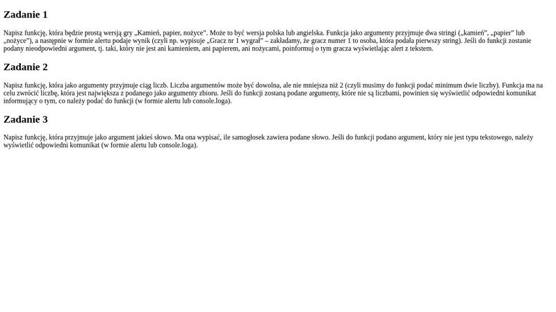 Zadania z JS