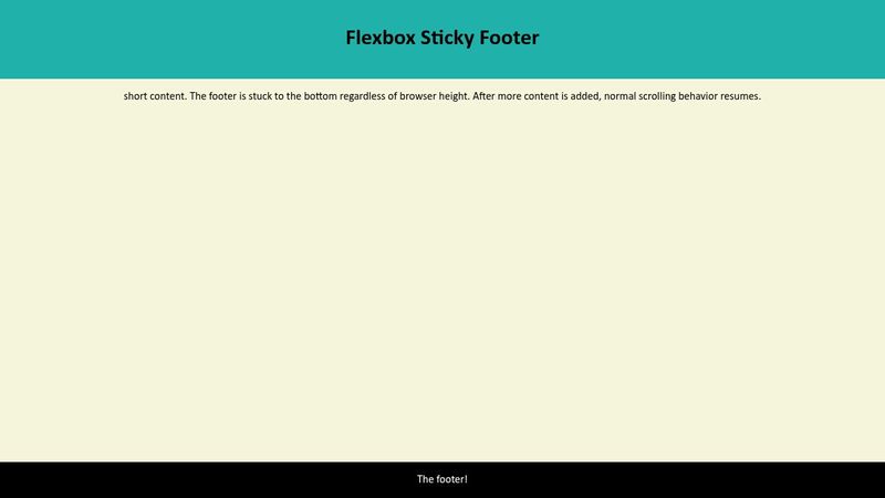 Flexbox Simple Sticky Footer