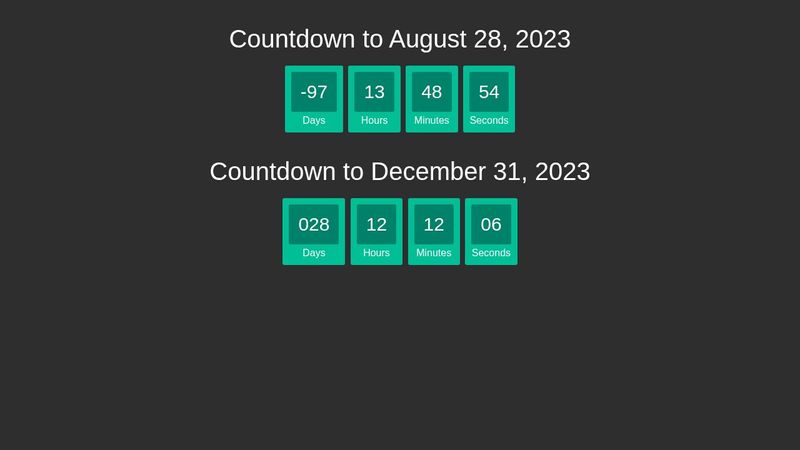 Styled JavaScript Countdown Clock