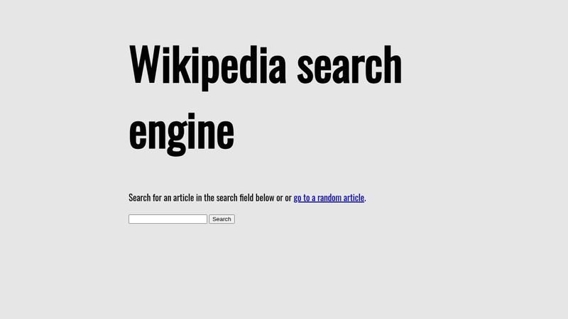 Basic Wikipedia Search Engine