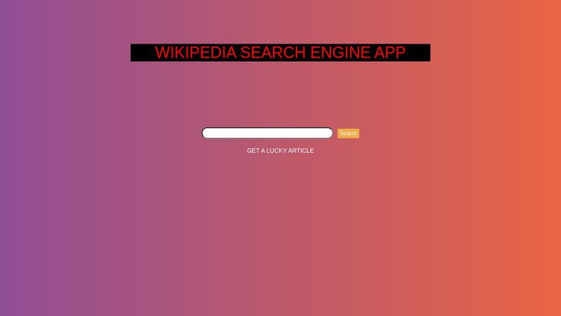 Wikipedia Search Engine via Wiki API