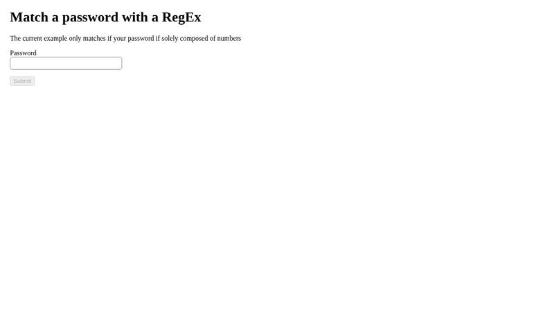 Dynamic password check with RegEx