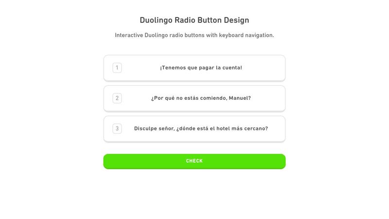 Duolingo Radio Button Design