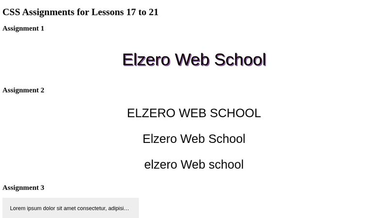 Lessons 17 to 21 - CSS 2021 Elzero