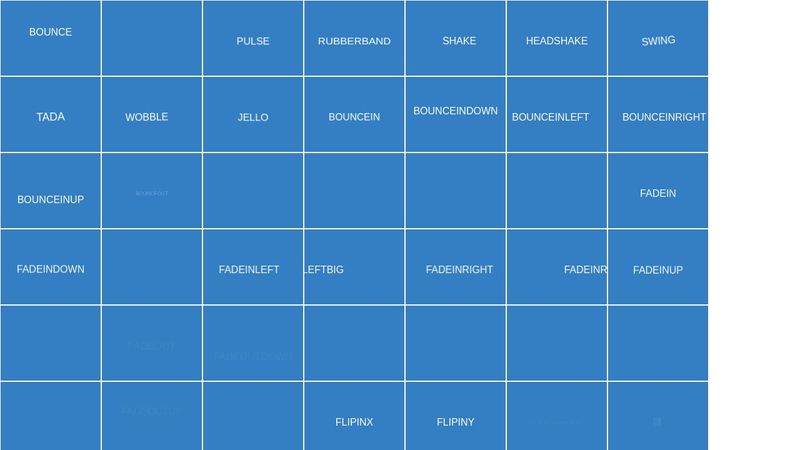 all animate.css transitions