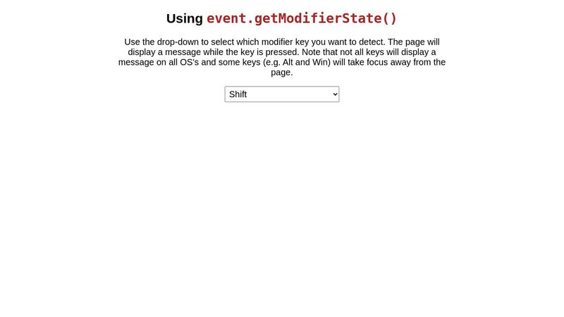 Using Eventgetmodifierstate To Detect Modifier Keys
