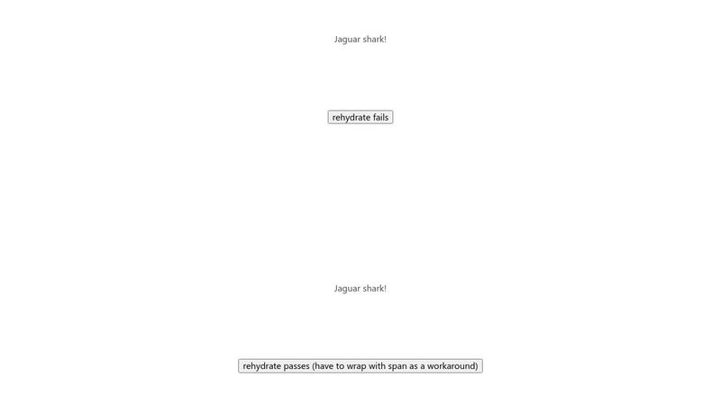 React hydrateRoot string interpolation bug