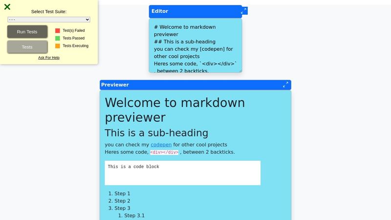 Markdown Previewer JQuery/Bootstrap
