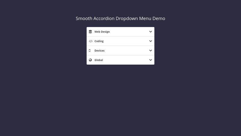 Smooth Accordion Dropdown Menu