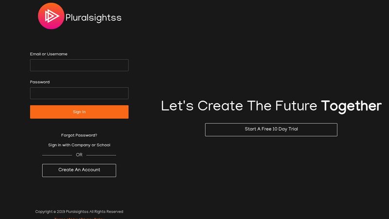 Pluralsight Sign In Page: Brad Traversy Tutorial
