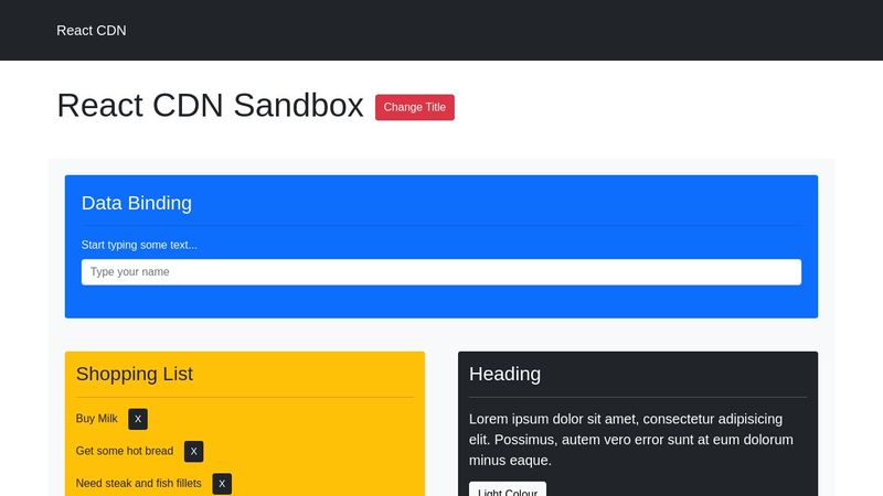 React CDN Playground