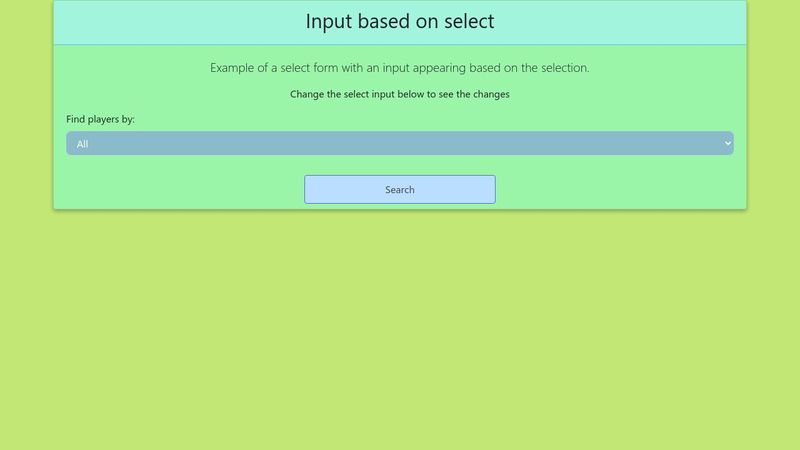 Inputs based on select form