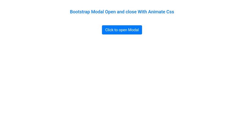 Bootstrap Modal Open and close With Animate Css