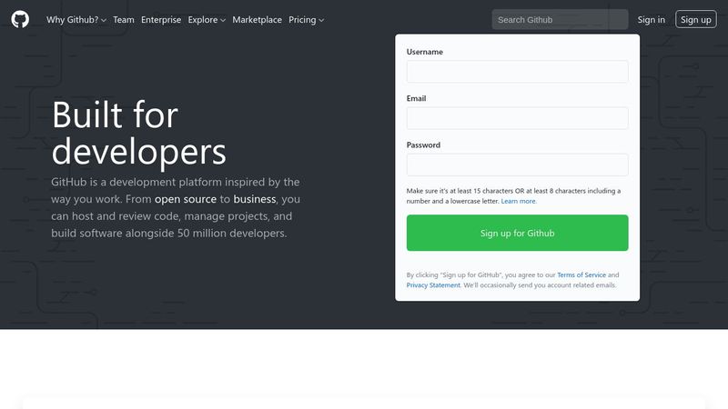 Github Landing Page Responsive UI Clone