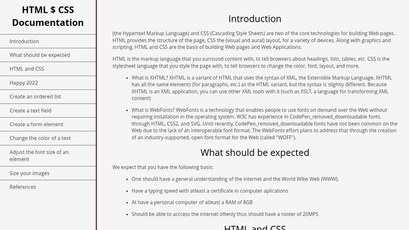 Technical Documentation Page