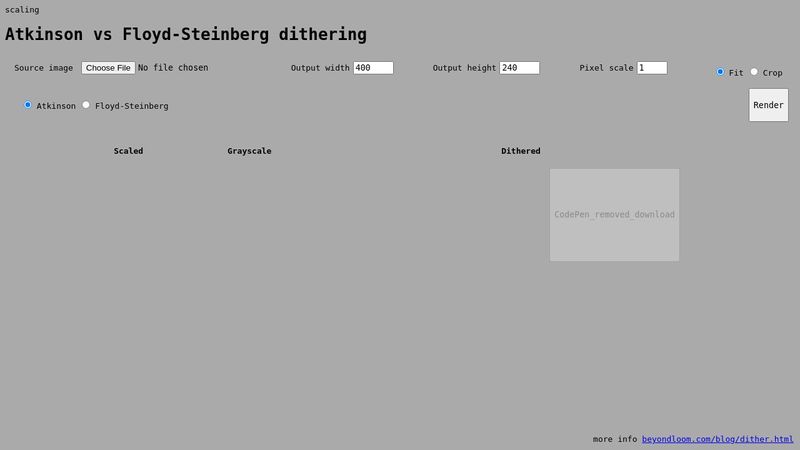 Atkinson vs Floyd-Steinberg dithering