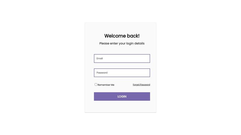 HTML And CSS Simple Login Form Design