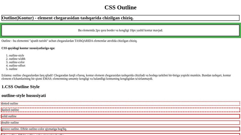css outline