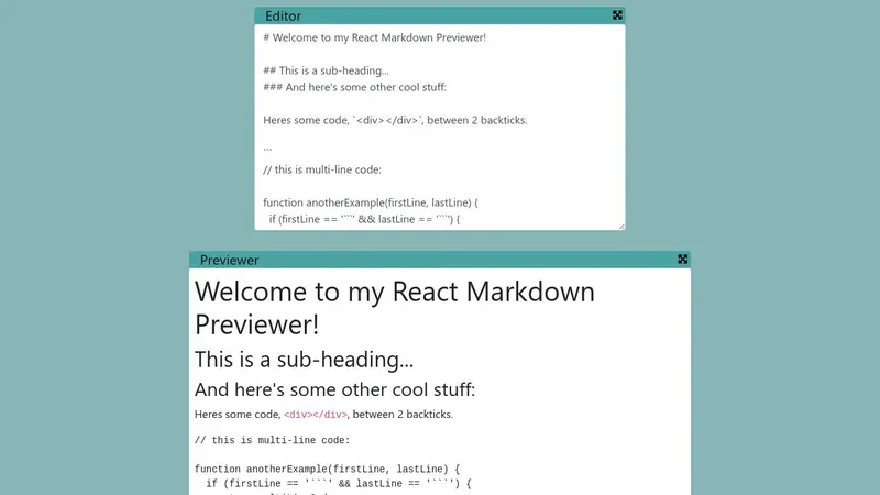 Build a Markdown Previewer