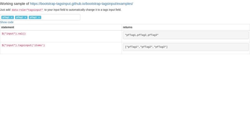 Bootstrap Tags Input