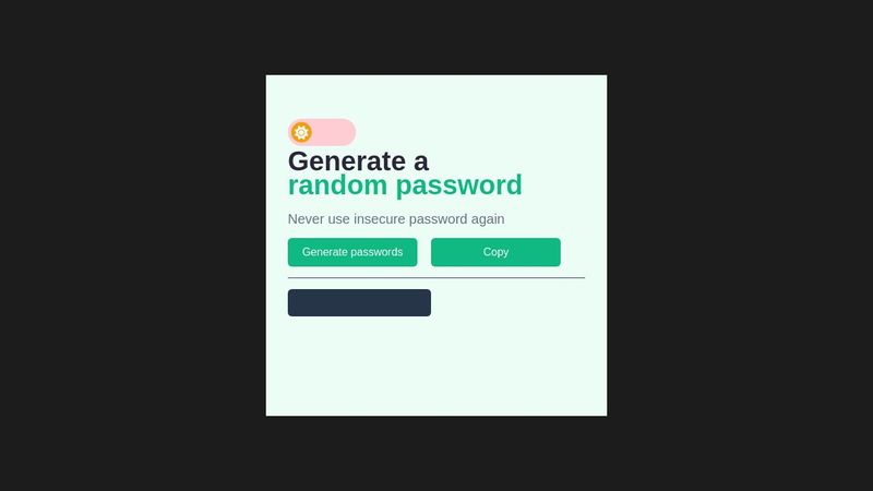 Password generator using js