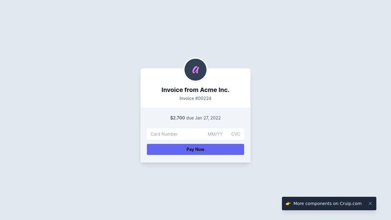 Checkout card - Tailwind CSS
