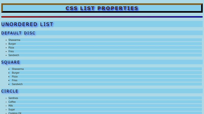 CSS LIST PROPERTY