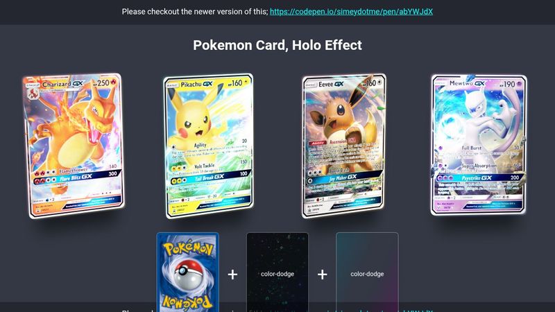 Pokemon Card Holo Effect