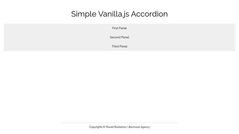 Vanilla Js Accordion