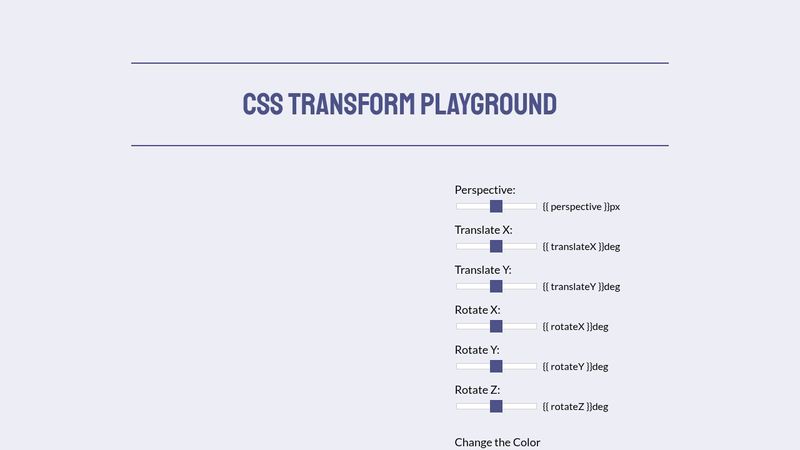 CSS Transform Playground (Vue.js)