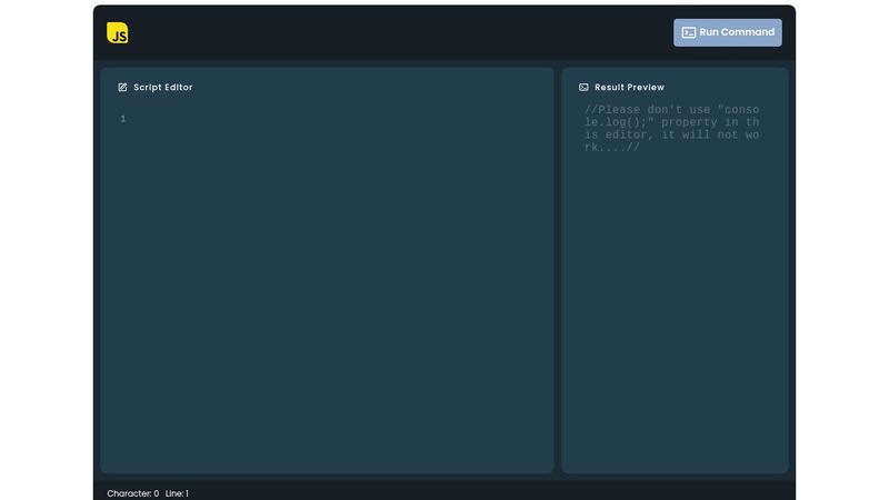 Simple Code Editor for Javascript