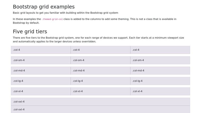 Bootstrap grid examples