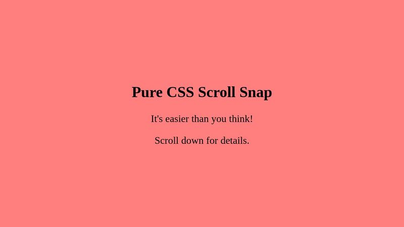 Essential pure CSS vertical scroll snap