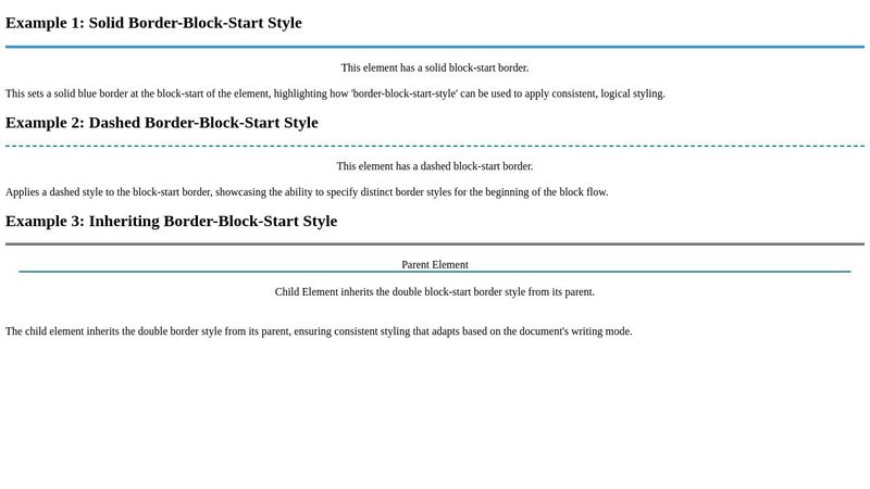 CSS 'border-block-start-style' Property