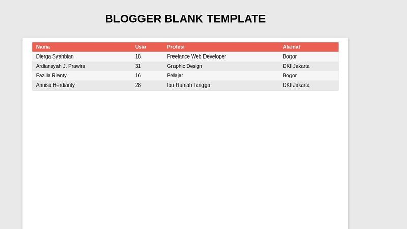 Simple Table CSS Responsive