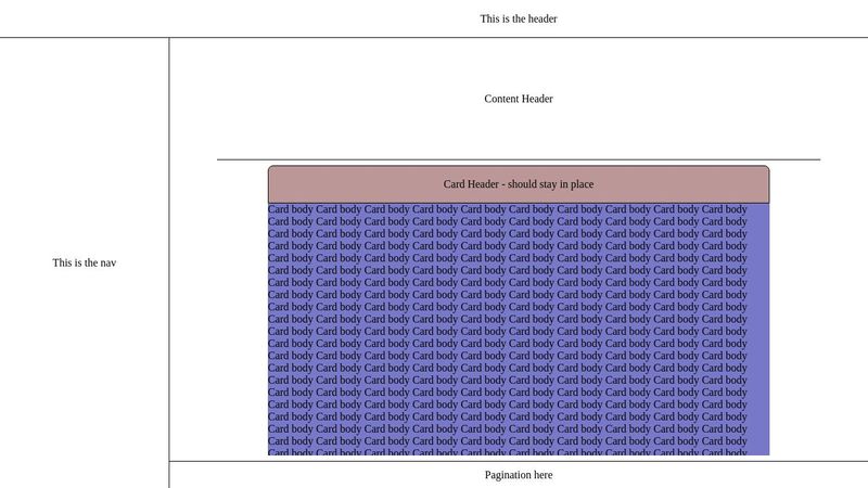 Resizable grid with an overflowing container and a "sticky" header