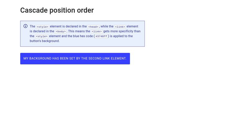 Learn CSS - Cascade position order