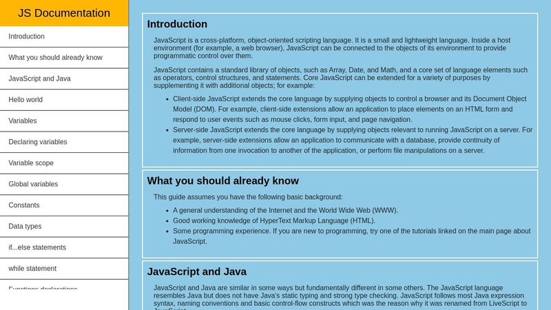 Technical Documentation Page